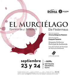 Die Fledermaus. Johann Strauss II, setembro 23 2022 | Avellaneda ...